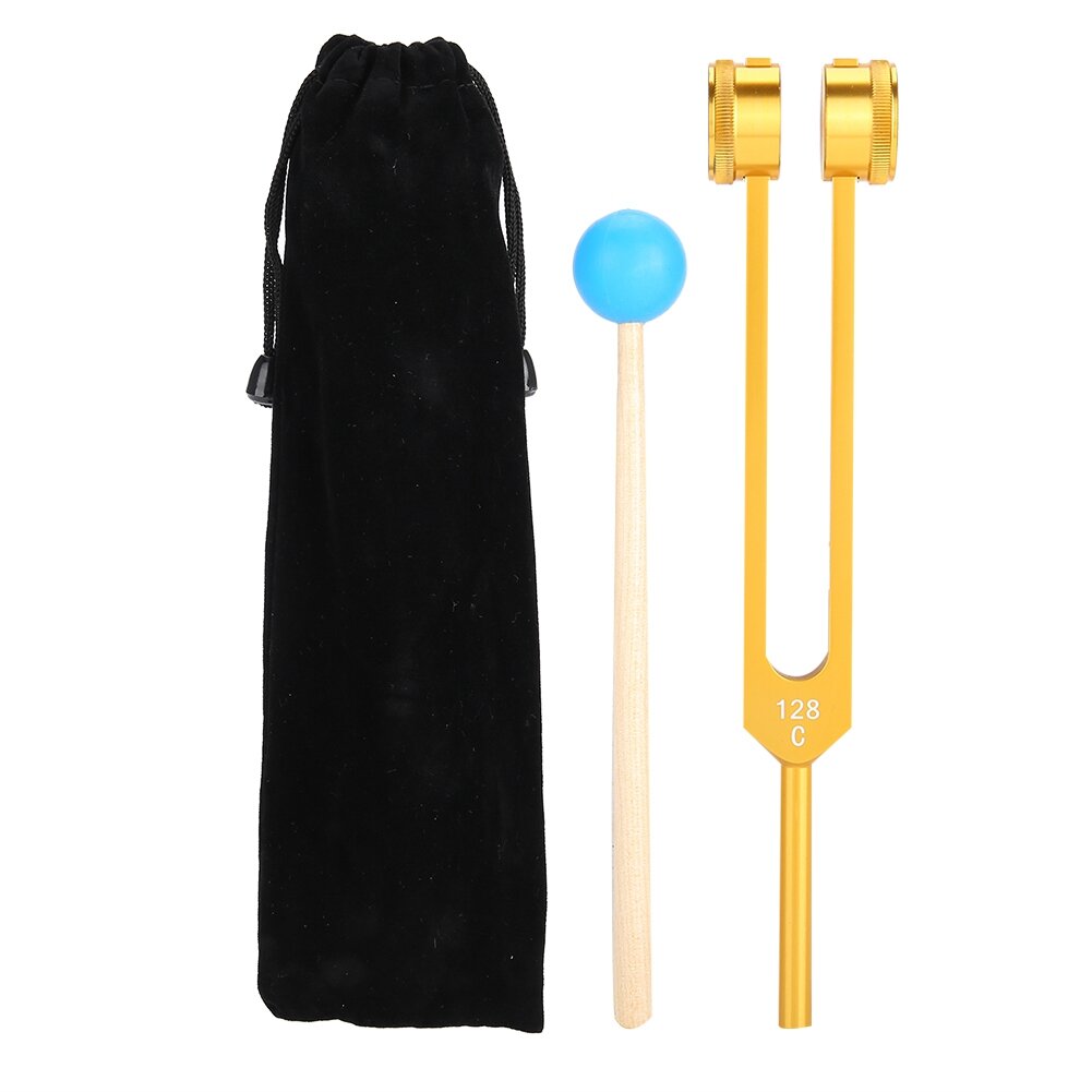 Алюминиевый камертон C128HZ для чистки ушей, неврологического звукового исцеления и стимуляции мозговых волн, портативный камертон-звуковой молоток для снятия стресса и тревоги