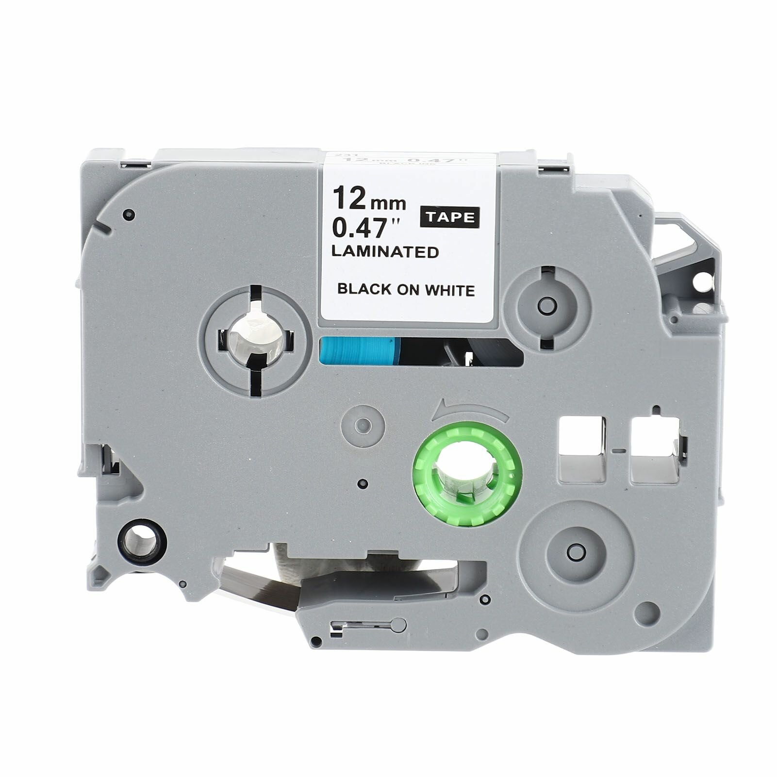 Лента для изготовления белых этикеток, 12 мм, клейкая лента для маркировки ПЭТ, 2 шт, черное слово, замена, совместима с различными производителями этикеток, прочная и простая в использовании