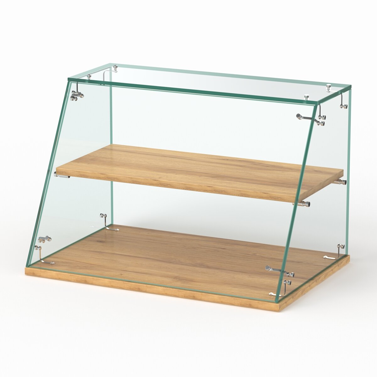 Витрина "сладость" №13КА-О-П для выпечки настольная с прямыми полками без дверок пдсп, Дуб Золотистый