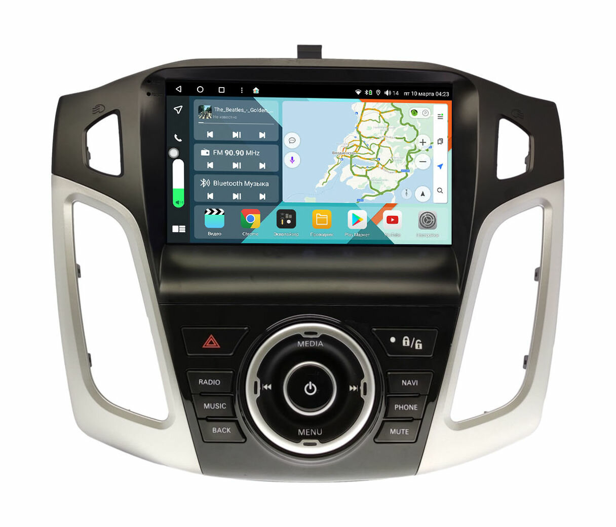 Магнитола Ford Focus 2011 - 2019 9 дюймов, 4/64GB, 8 ядер, DSP, 4G, Android 10 / Wide Media