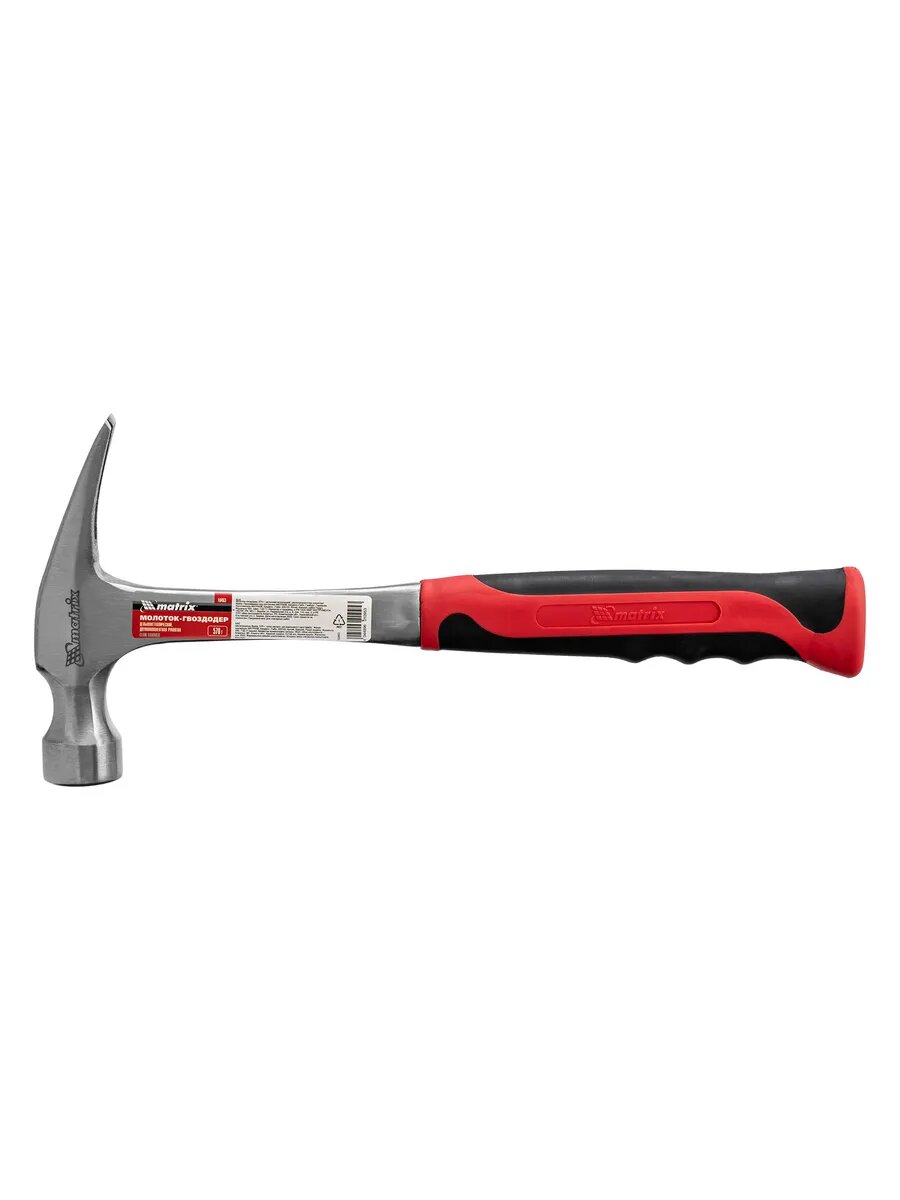 Молоток-гвоздодер, 570 г, цельнометаллически, MATRIX, 10463