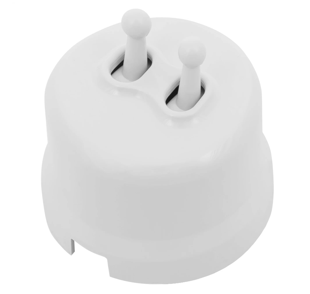 BIRONI Лизетта Пластик Белый Выключатель 2-кл (тумблерный)