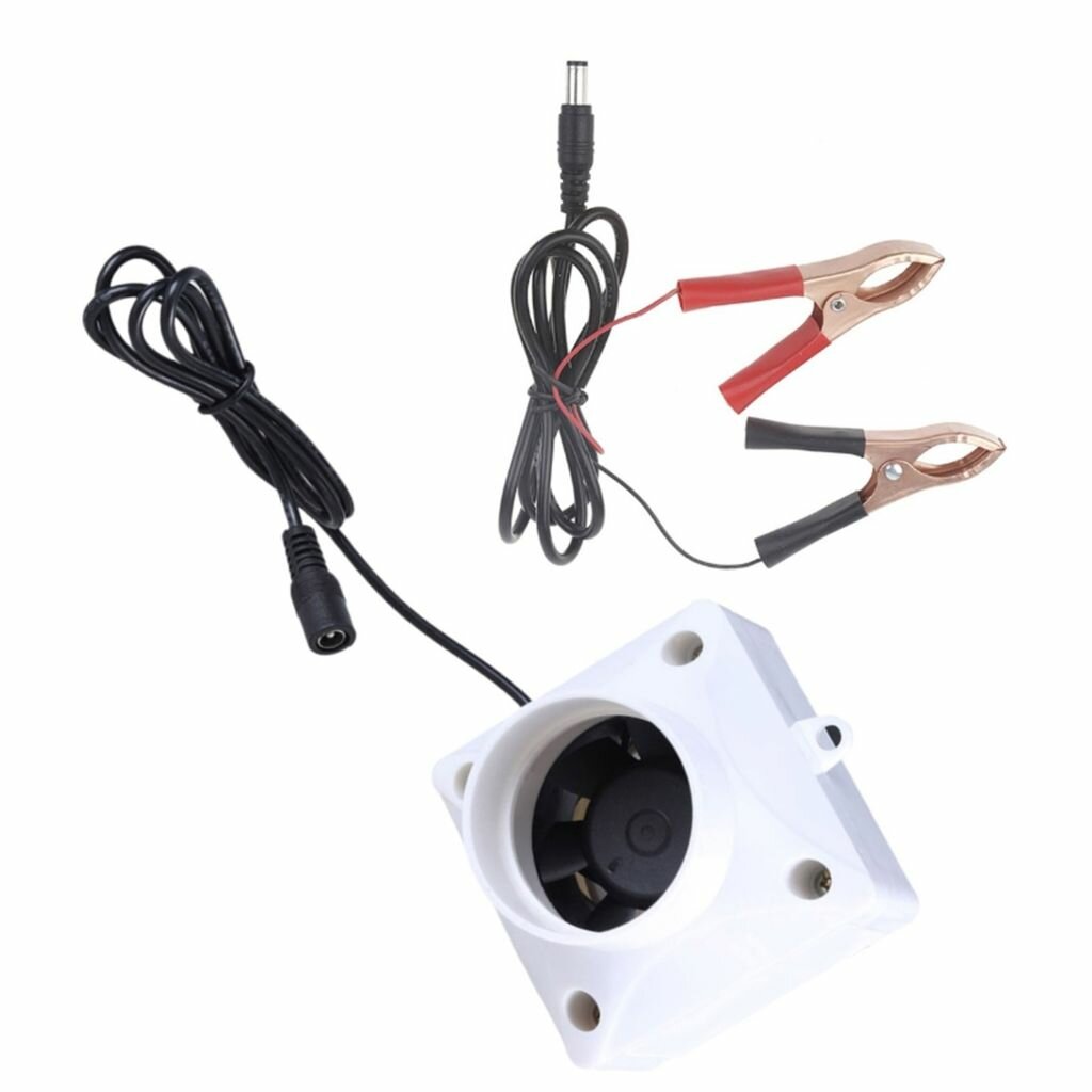 Воздуходувка, Вытяжной вентилятор 12 В 50 мм канальный вентилятор + линия питания с батарейным зажимом