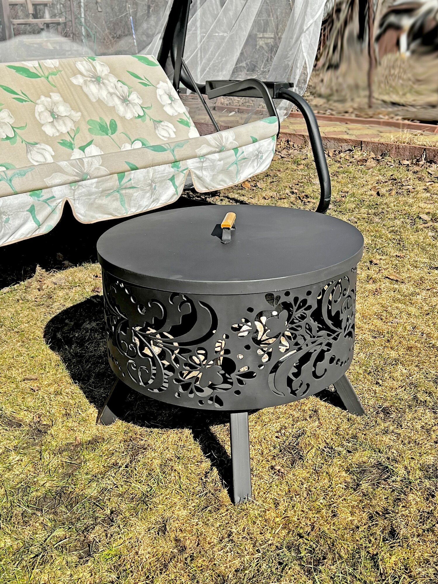 Костровая чаша Хохлома+крышка 70 см 0,3 см