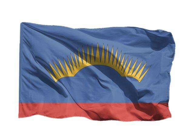 Флаг Мурманской области, 90х135 см - для ручного древка