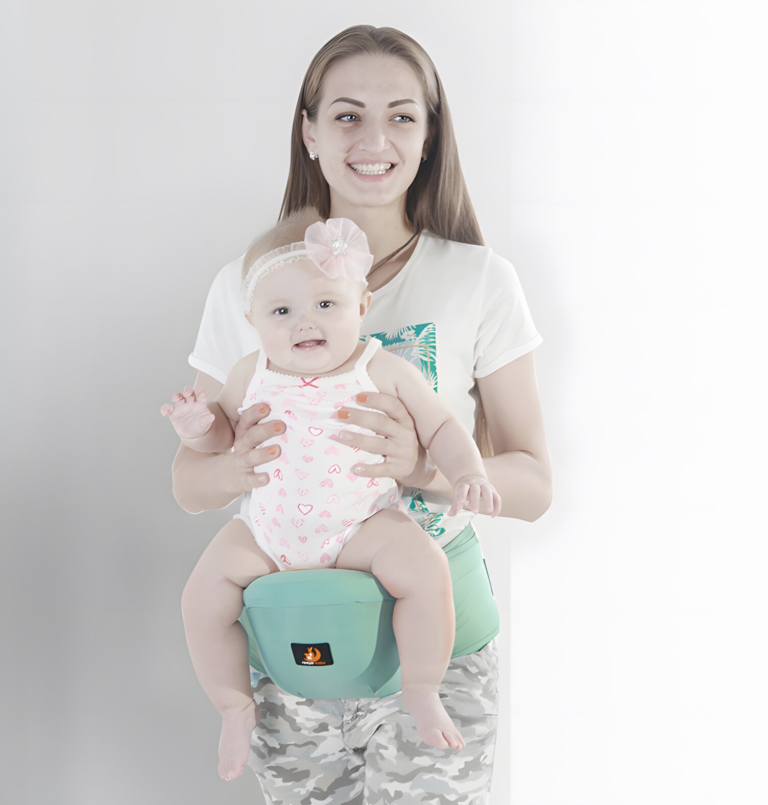 Поясной стульчик хипсит Rooya Baby Four Seasons, светло-серый