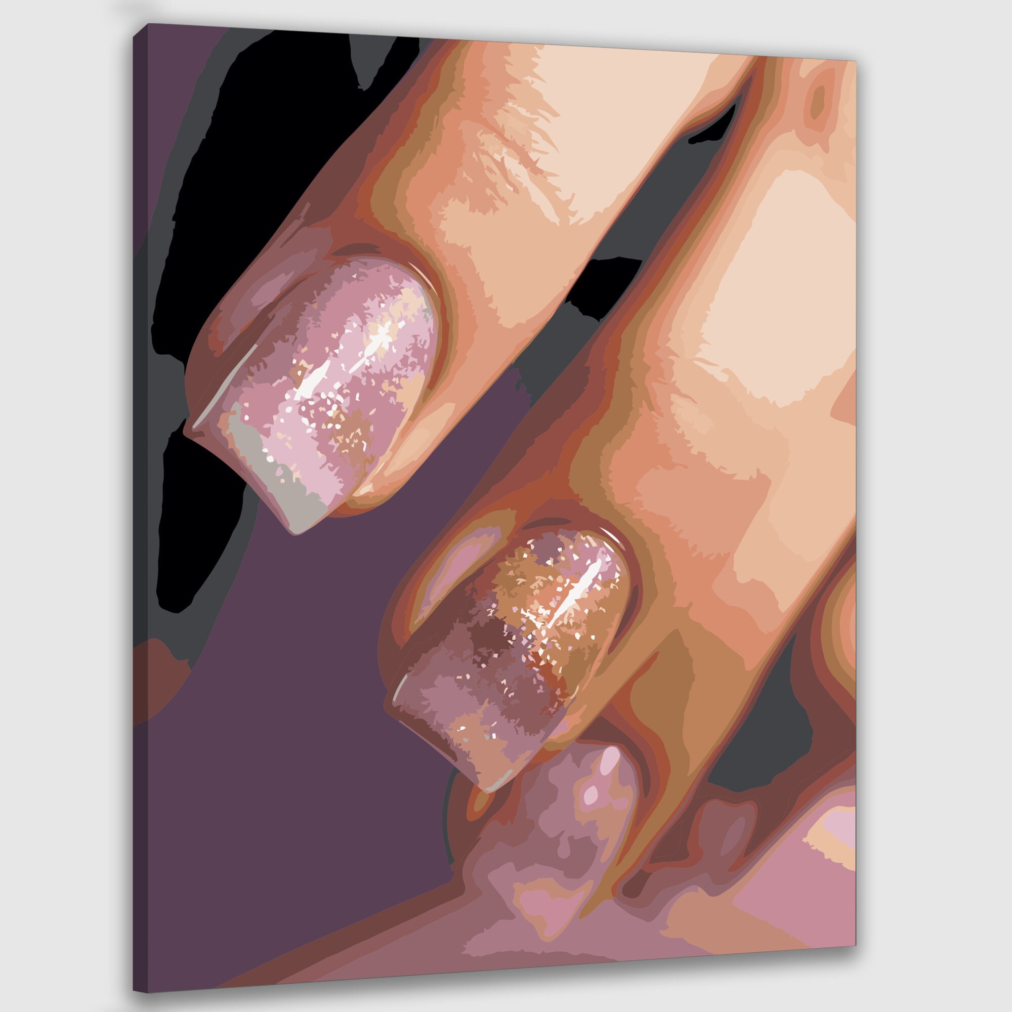 Картина по номерам 40x50 см, маникюр, омбре, рука, ногти, градиент, эффект, глубина, визуальный интерес, освещение