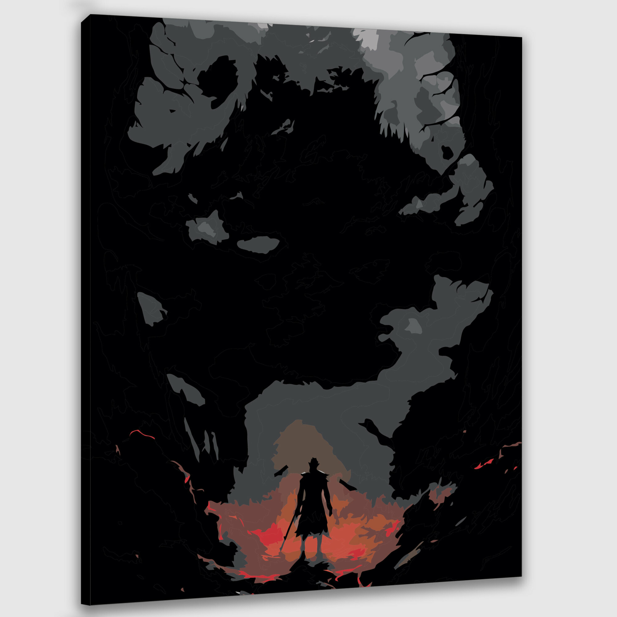 Картина по номерам 40x50 см, цифровая иллюстрация, темный мир грез, Берсерк: Крик безумия, сюрреалистический пейзаж