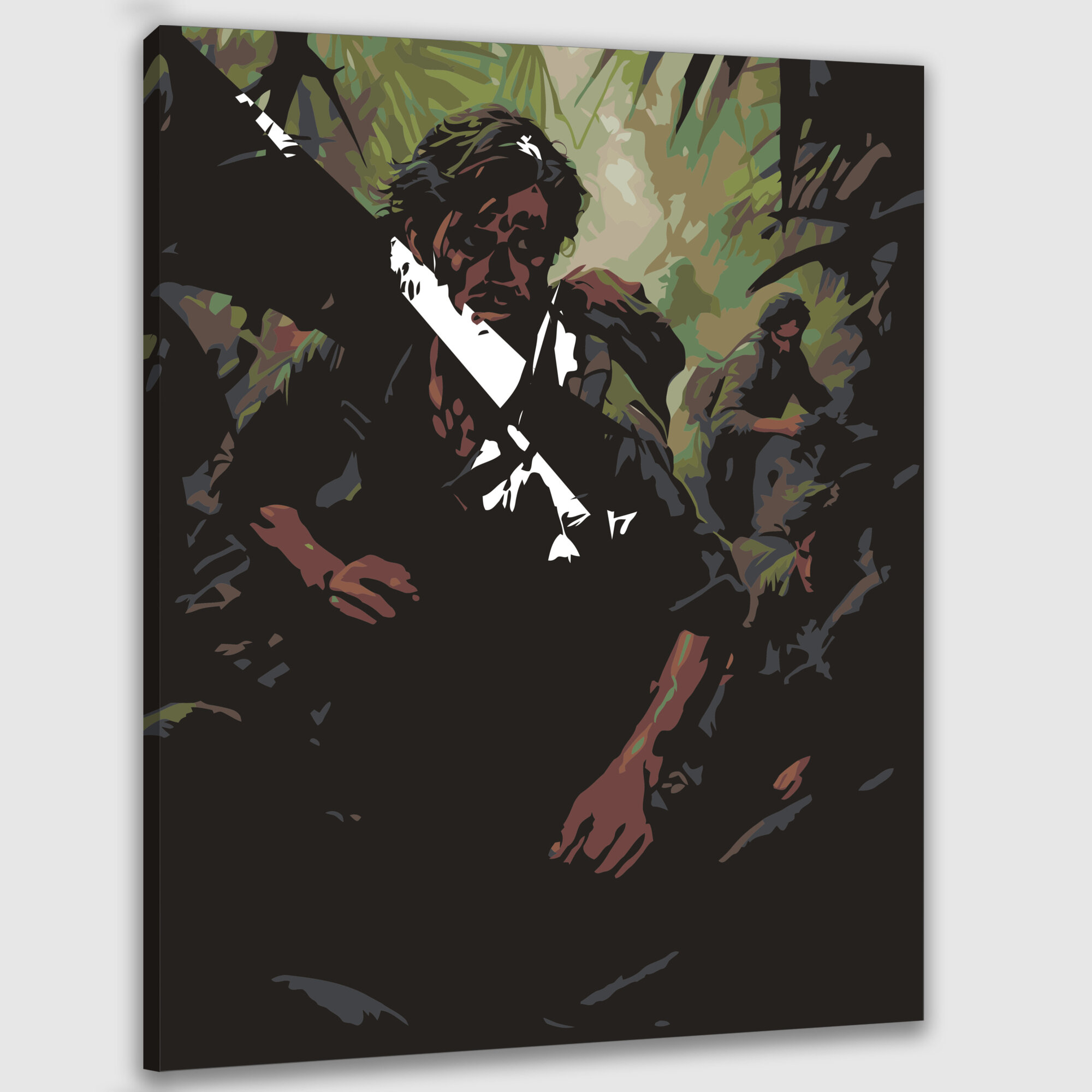 Картина по номерам 40x50 см, картина, масло, храбрый, человек, группа, исследователи, джунгли, мачете, листва, путь