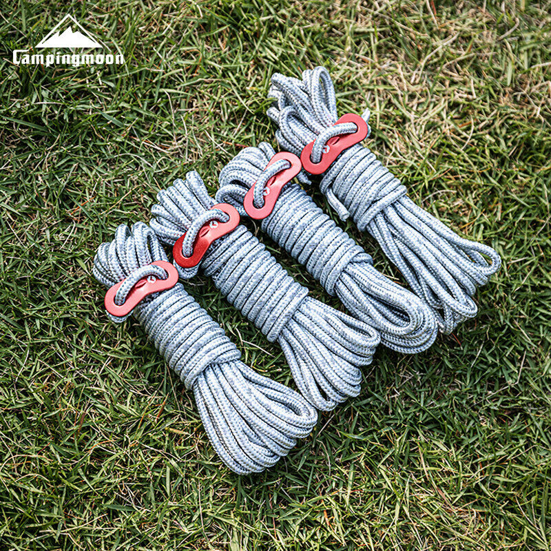 CAMPINGMOON Windproof Rope, Tarp Tent Ground Stake, Outdoor Camping Fixing Rope, Reflective Rope, Auxiliary Wind Rope