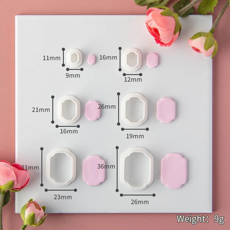 Формы для лепки из полимерной глины PLA 6 шт. Розовый, YT0486