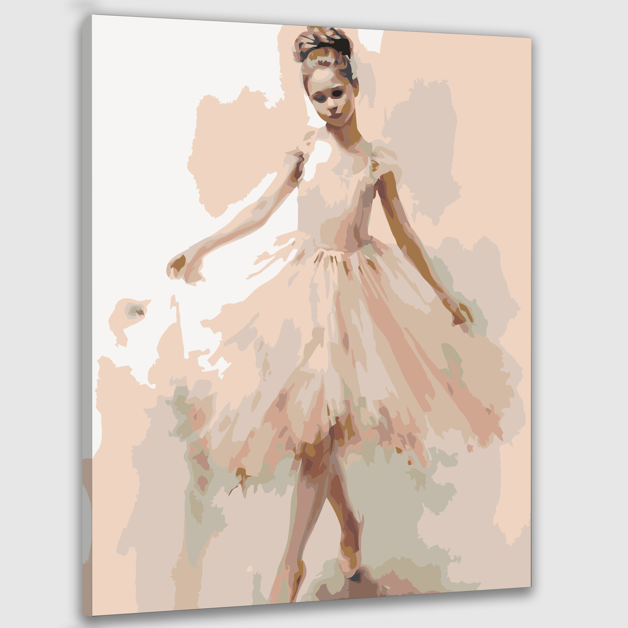 Картина по номерам 40x50 см, акварель, портрет, балерина, пируэт, струящаяся пачка, грациозные движения, юная