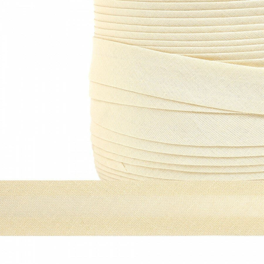 Косая бейка хлопок 20мм F276 бежевый 10м