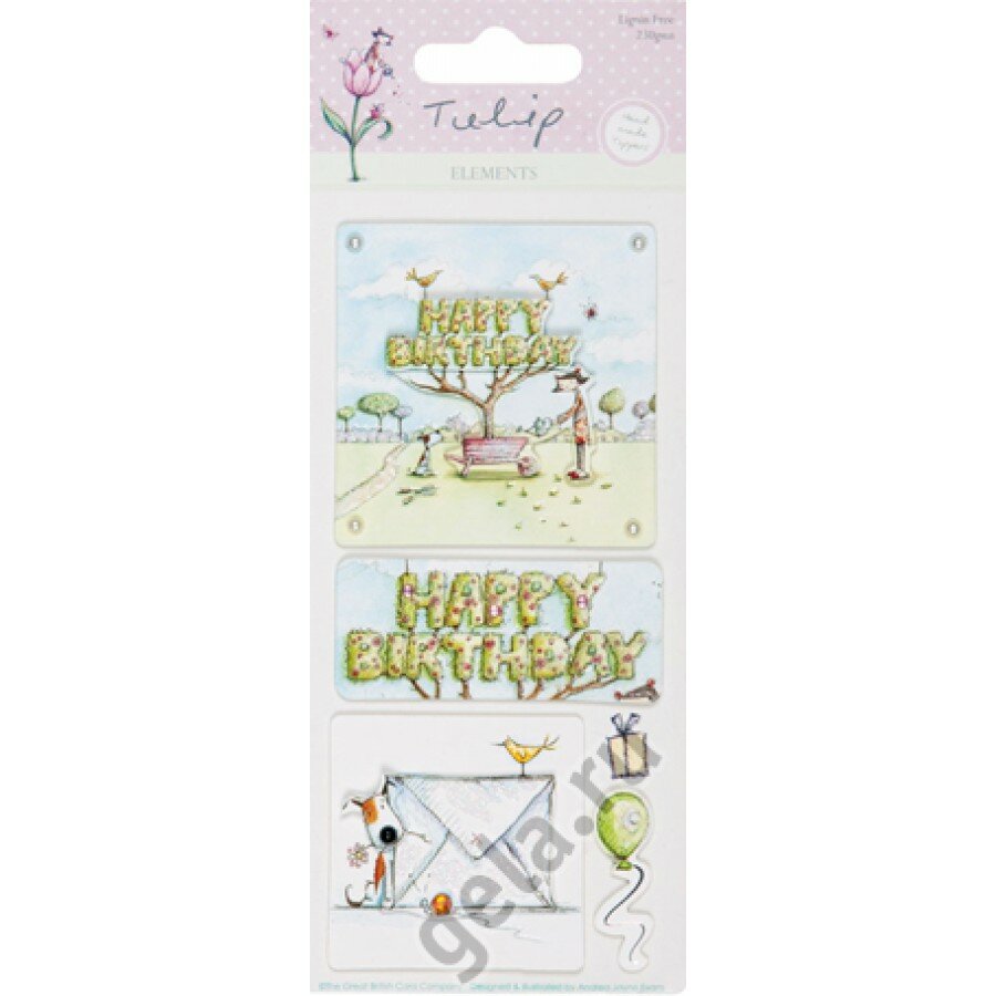 Наклейки 3D С Днем Рождения, TULIP DOCRAFTS TLP373101