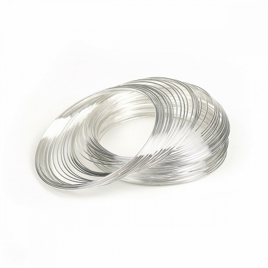 Проволока с Памятью Мемори стальная для браслетов Ø0,6мм ТВ HET-17 цв. серебро 100 витков