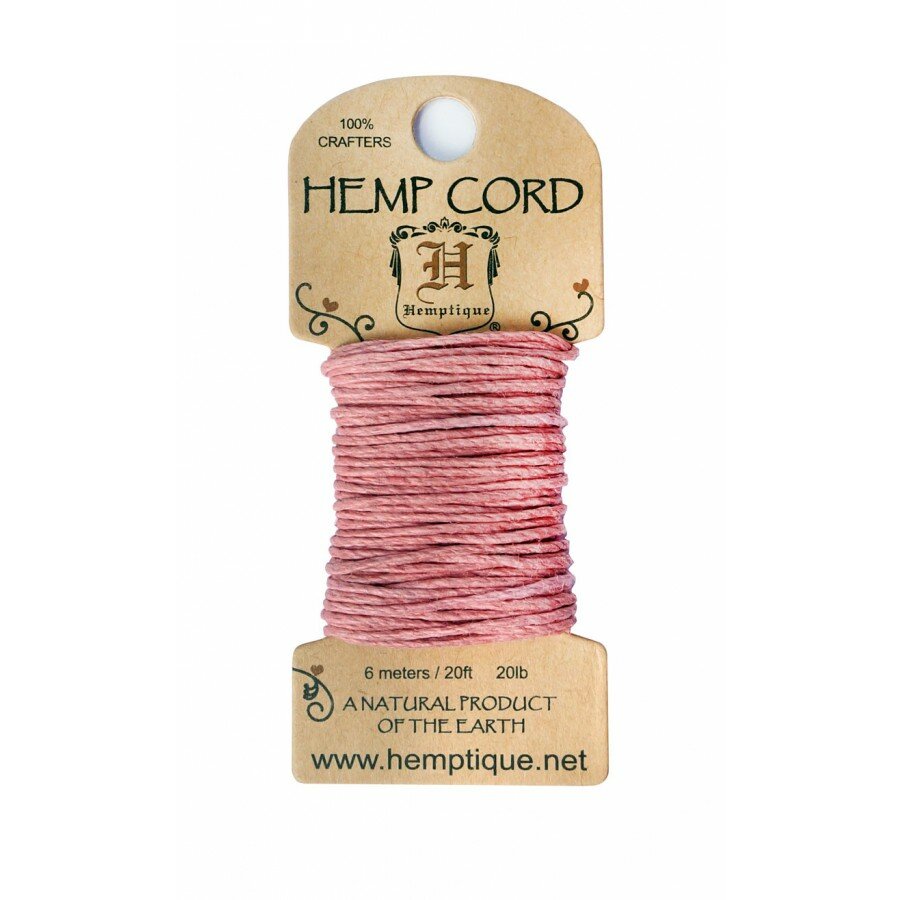 Шнур HEMPTIQUE на мини-блистере #20 - 1 мм, 6 м 6 м пыльный розовый #20 - 1 мм HEMPTIQUE HMC20DP
