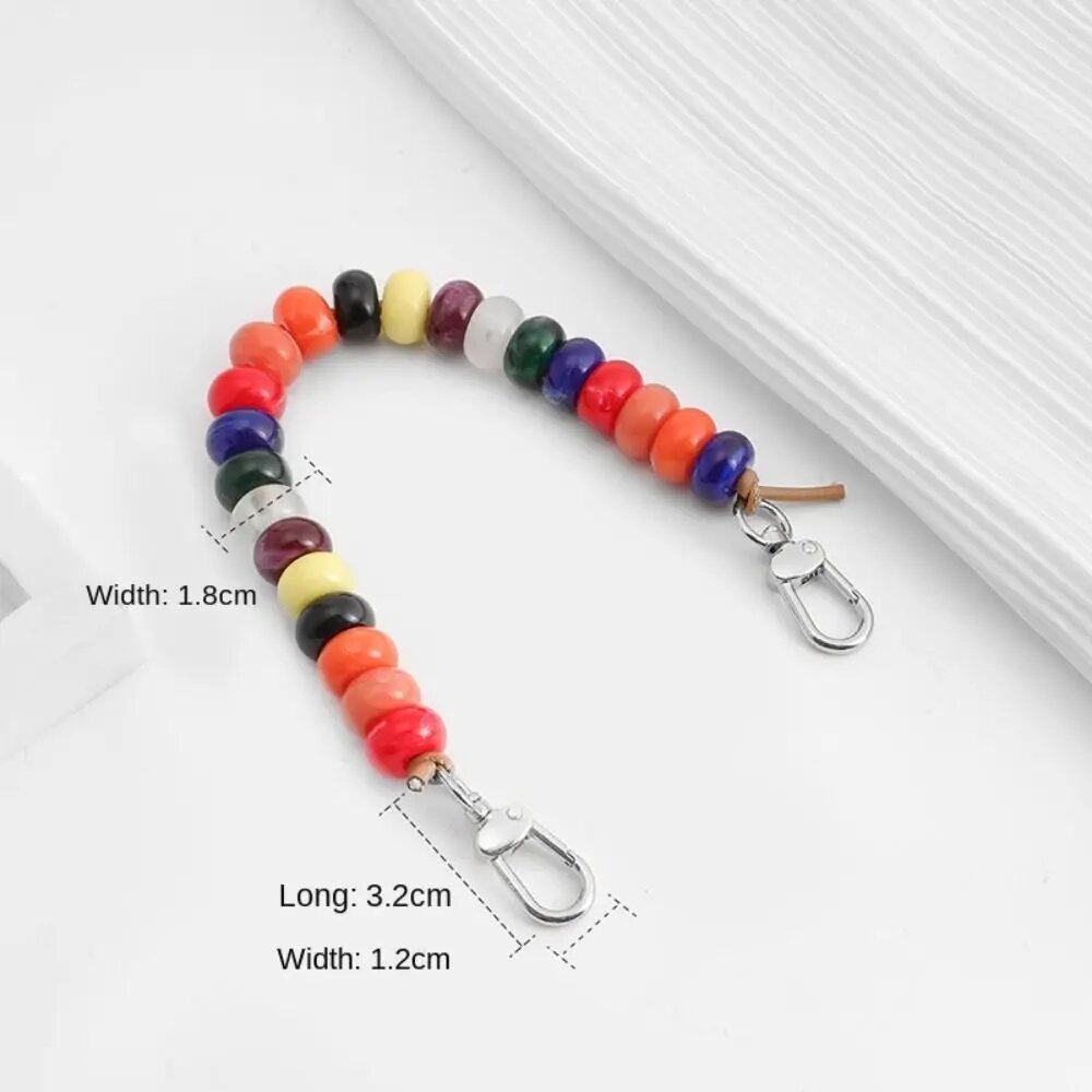 Цветная цепочка для сумок, сменные детали для сумок, аксессуары для сумок, ремешок «сделай сам», декоративная цепочка из акрилового бисера для Longchamp для женщин silver-31cm