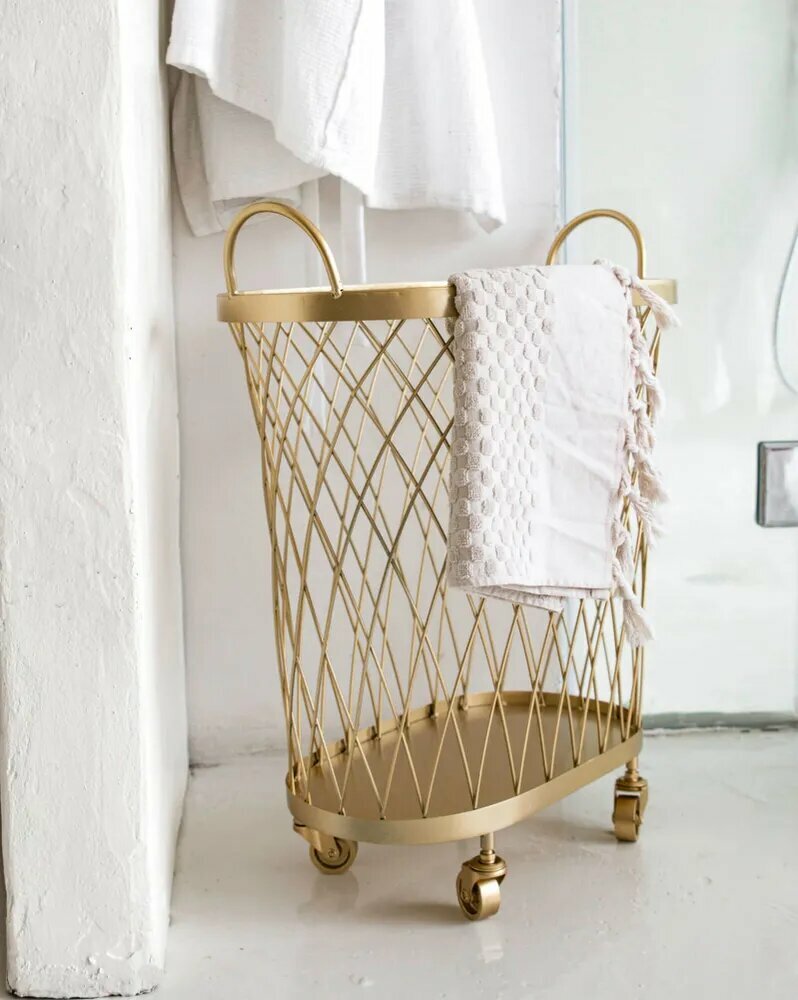 Корзина для белья "Элегантная русская классика", скандинавский стиль, металл, 3 в 1 для ванной/игрушек/вещей,38х22х55 см