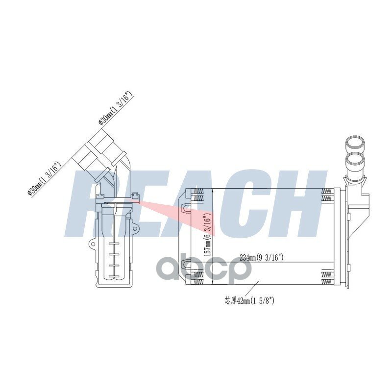 Радиатор отопителя CITROEN ZX 91- REACH арт. 1.18.12700