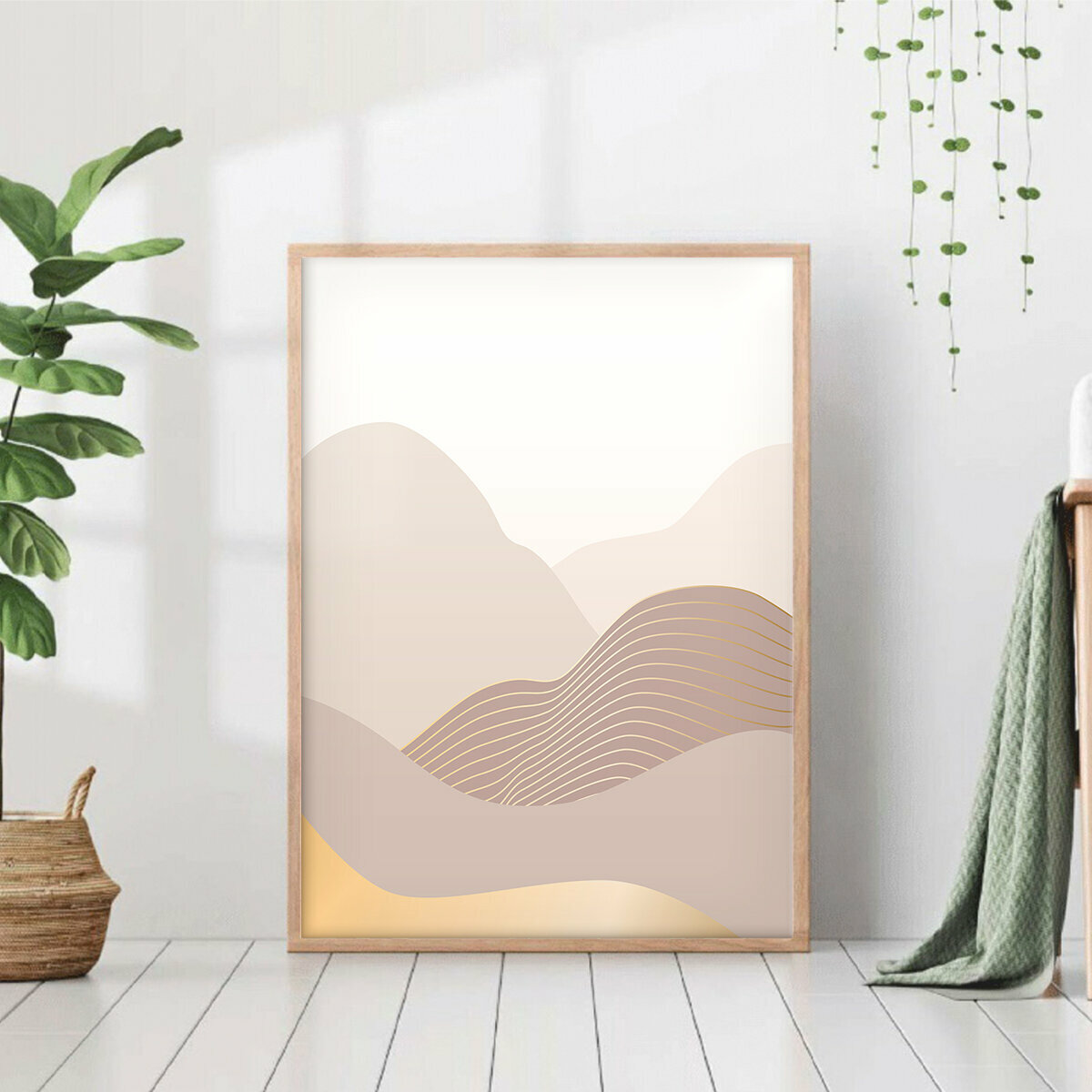 Постер "Горы минимализм" без рамы 40x50 см на стену для интерьера