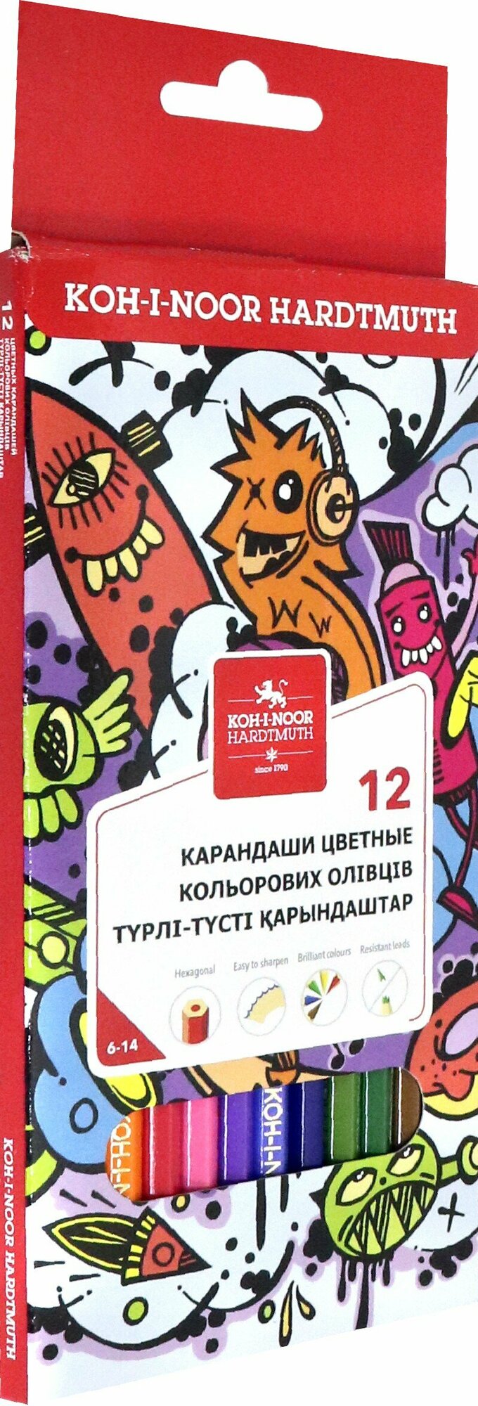 Набор карандашей 12 цветов Teenage