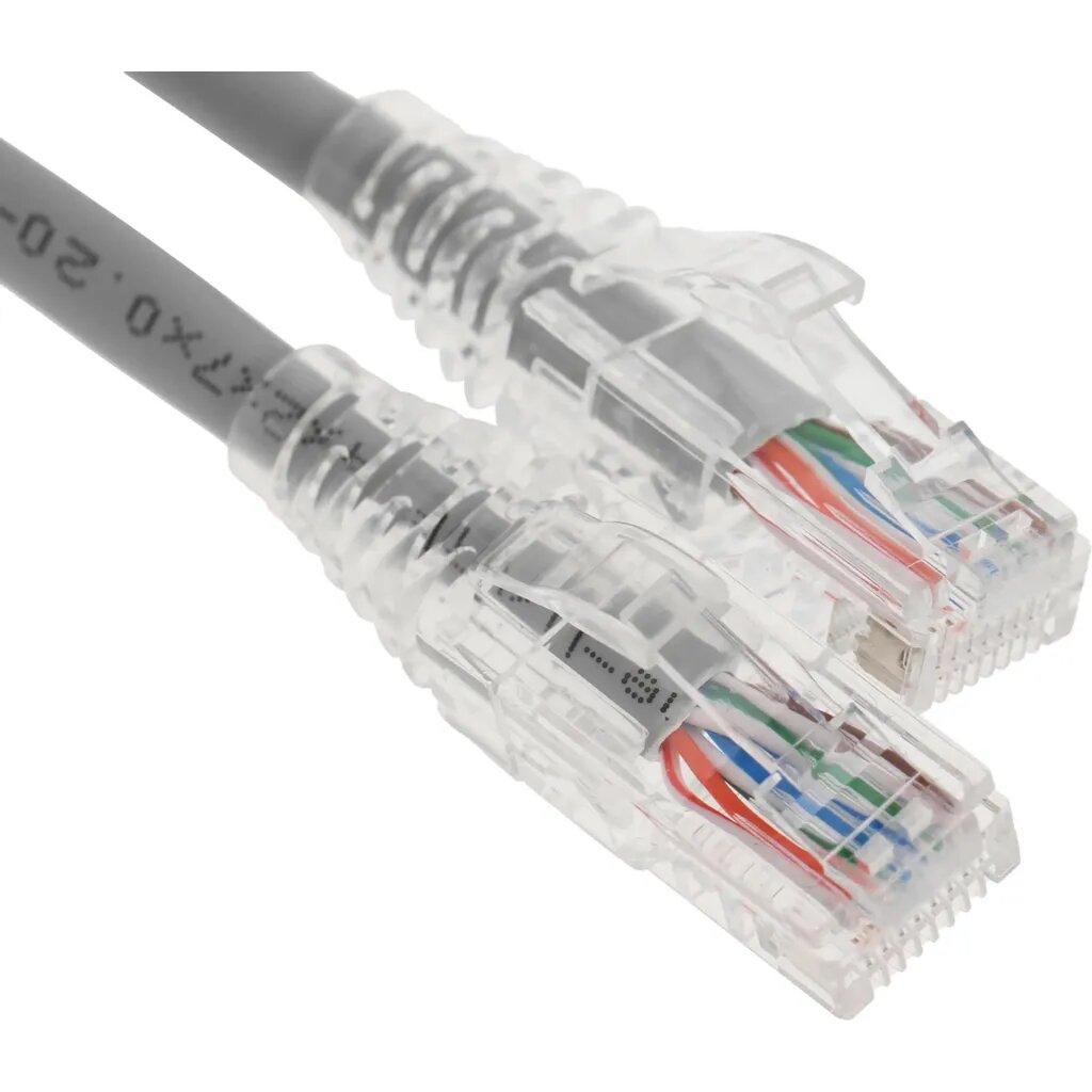 Патч-корд WRLINE вилка RJ-45, вилка RJ-45, кат.5E, LSZH, 0.3м, серый [wr-pc-rj45-utp-5e-0.3-gy]
