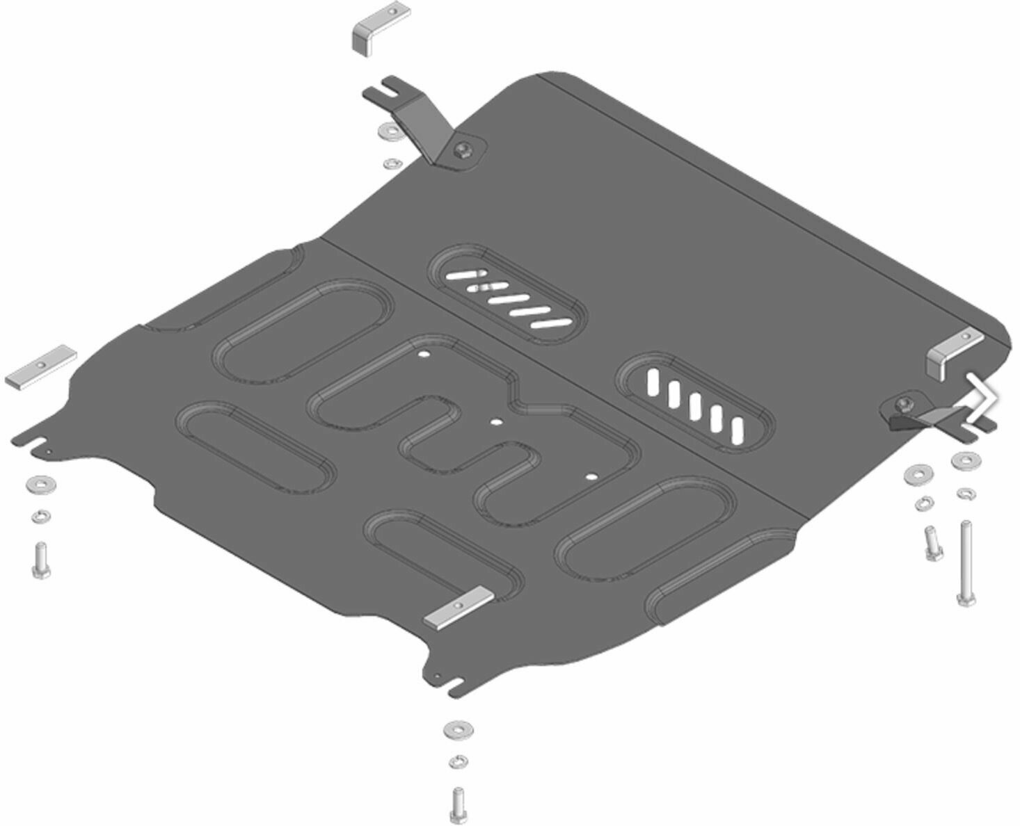 Защита стальная 2 мм Д, КПП для Honda Stepwgn; FWD; V 1,5; АКПП; 2015-2022 Motodor.70813