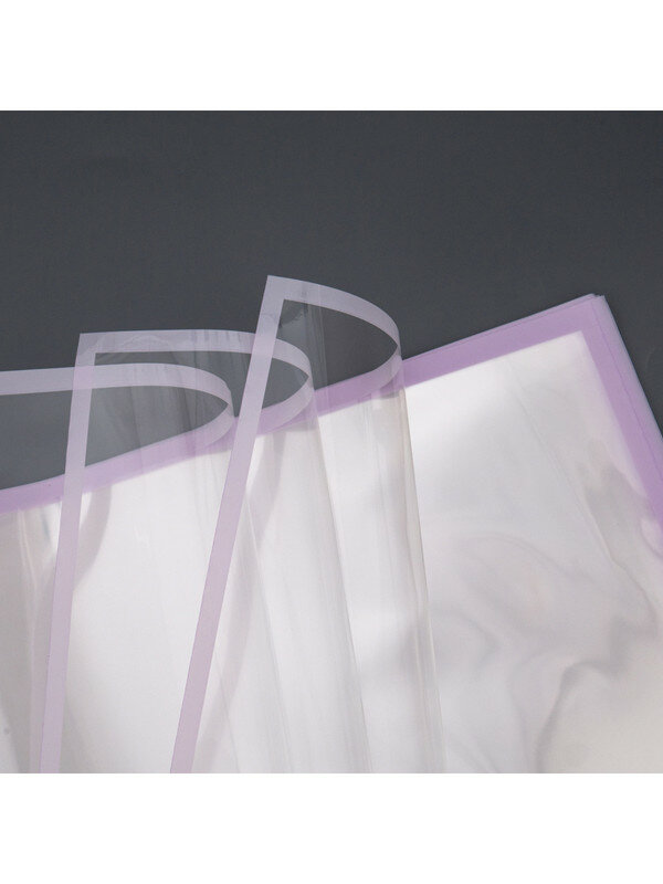 Пленка прозрачная 57,5х57,5см, Кант светло-сиреневый, 20 шт