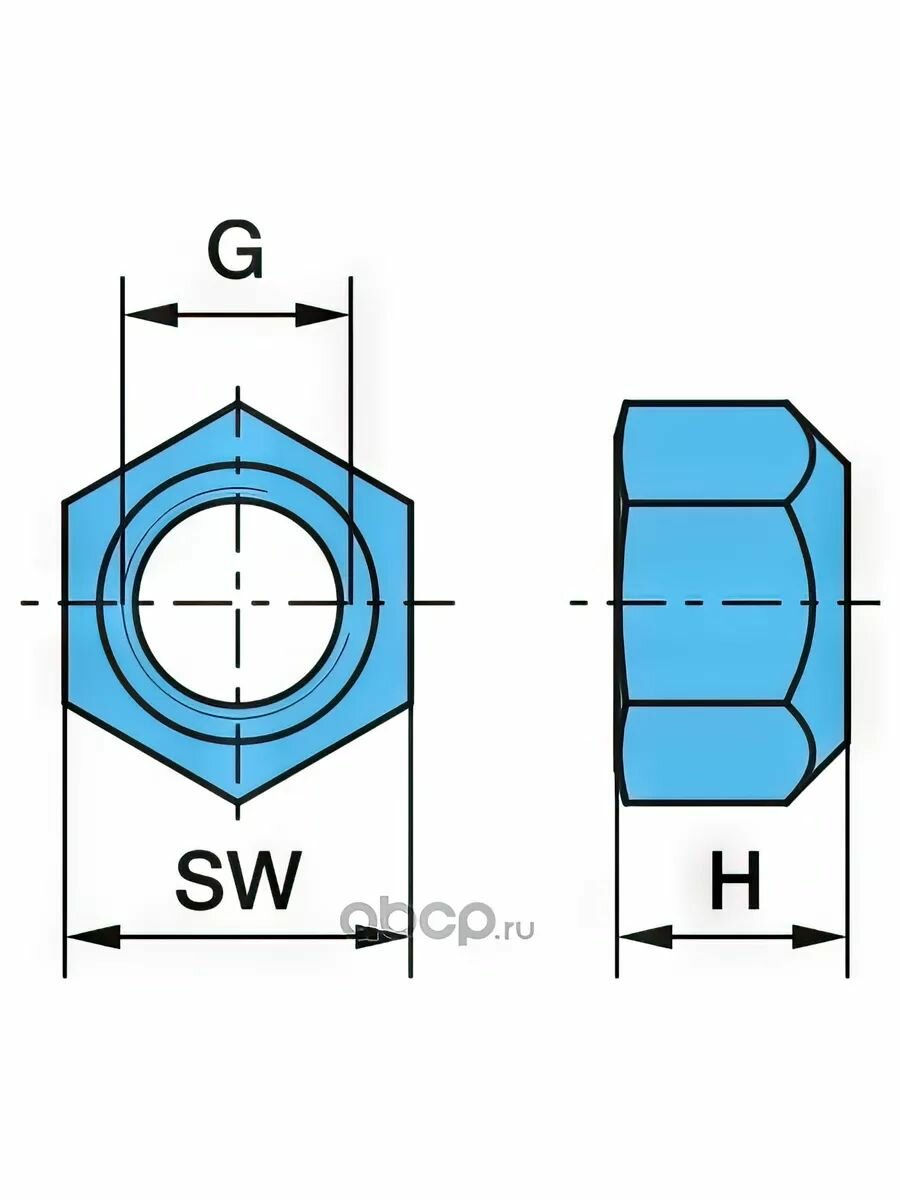 Гайка колесная M22x2 H-17 SW32.