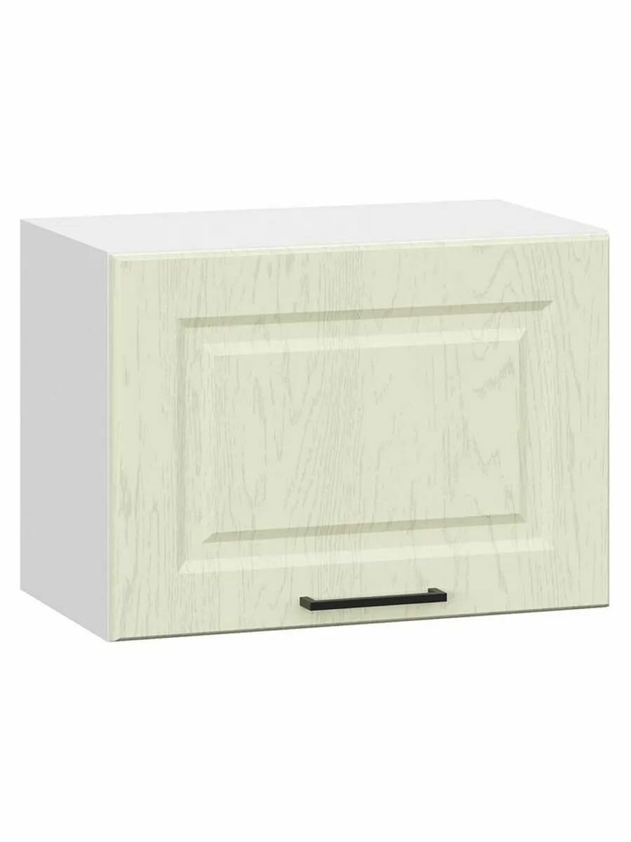 Кухонный модуль навесной, шкаф Шервуд с полками, 45х29.6х36 см, Белый / Дуб кремовый матовый