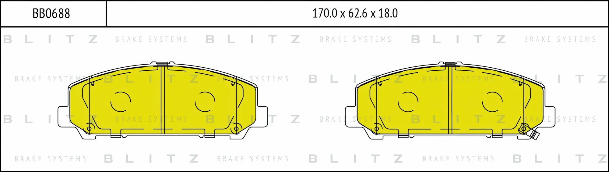 Тормозные колодки передние для Инфинити QX56 BB0688 BLITZ
