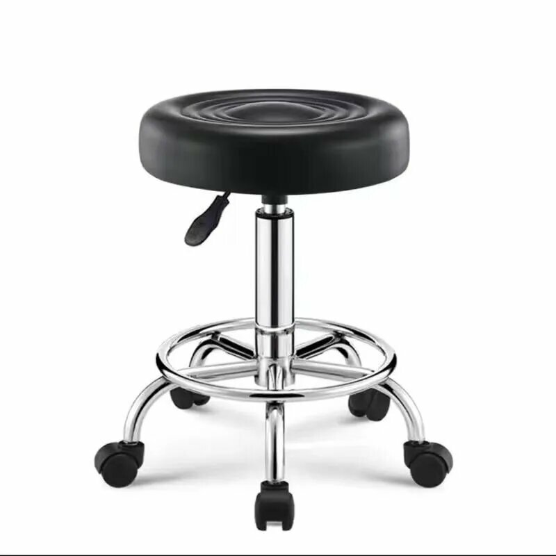 Табурет мастера DOBRIN BILLY, LM-3051, цвет сиденья чёрный, цвет основания хромированная сталь