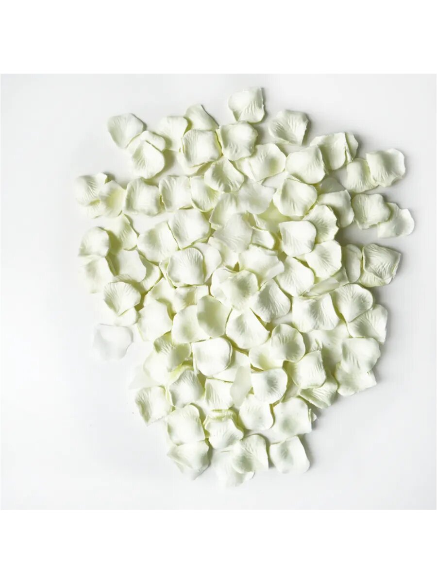 Лепестки роз Белые, 5 см, 500 гр, полиэстер / веселый праздник