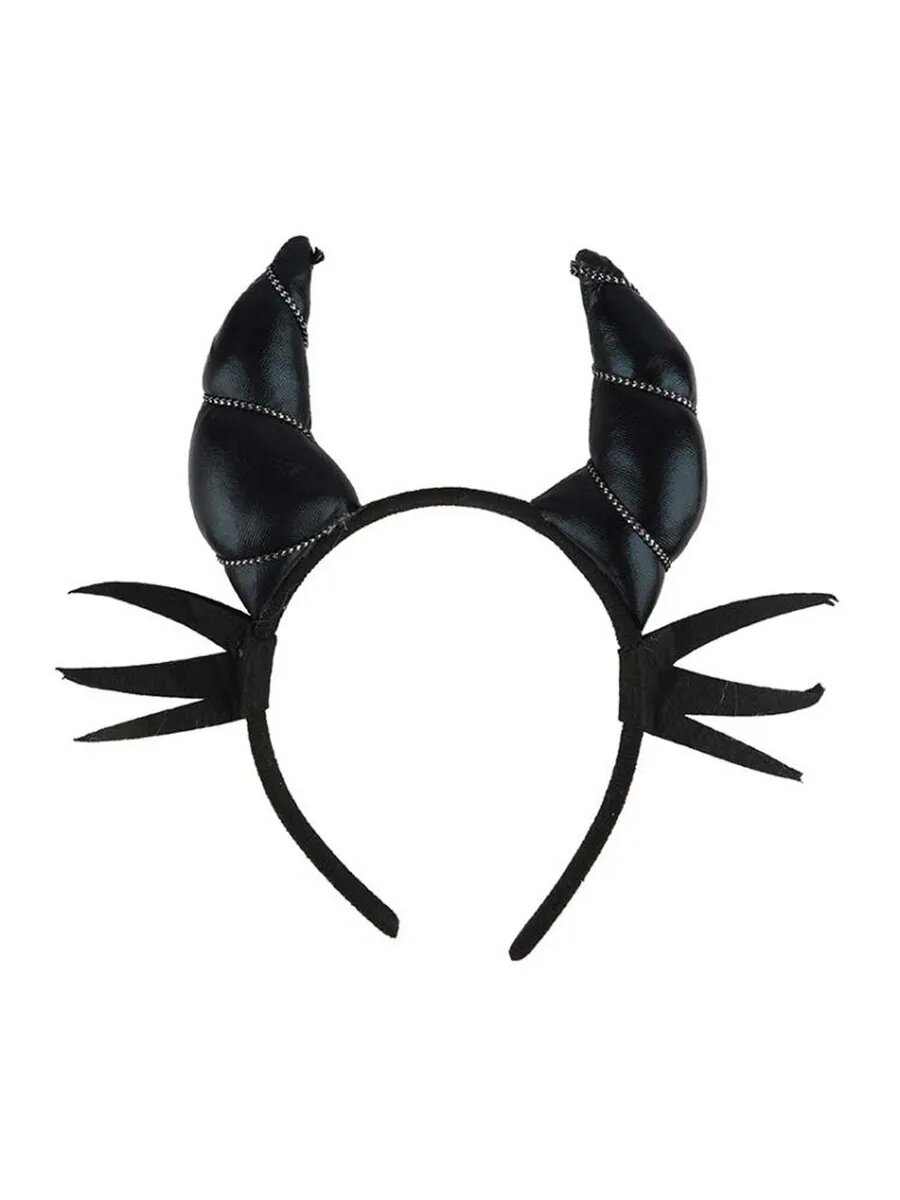 Карнавальный ободок "Готика" Черные рога / веселый праздник