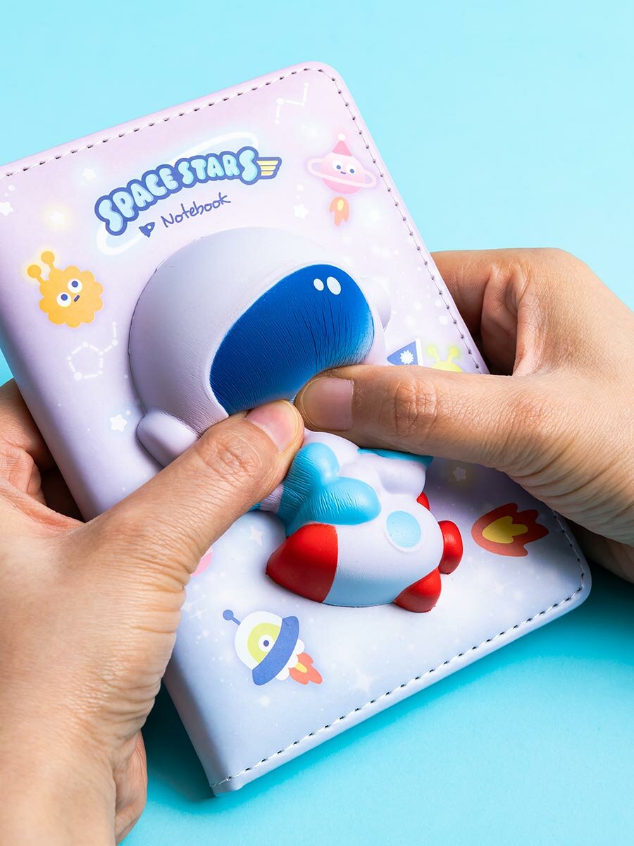 Записная книжка блокнот с сквиш апликацией антистресс для учебы и творчества Милая канцелярия