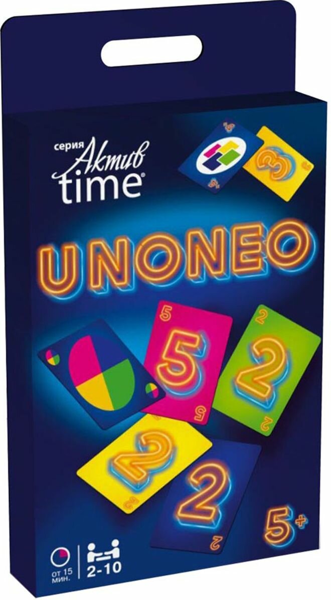 Настольная карточная игра "UNO-NEO" для детей на внимание и реакцию, набор 64 карточки