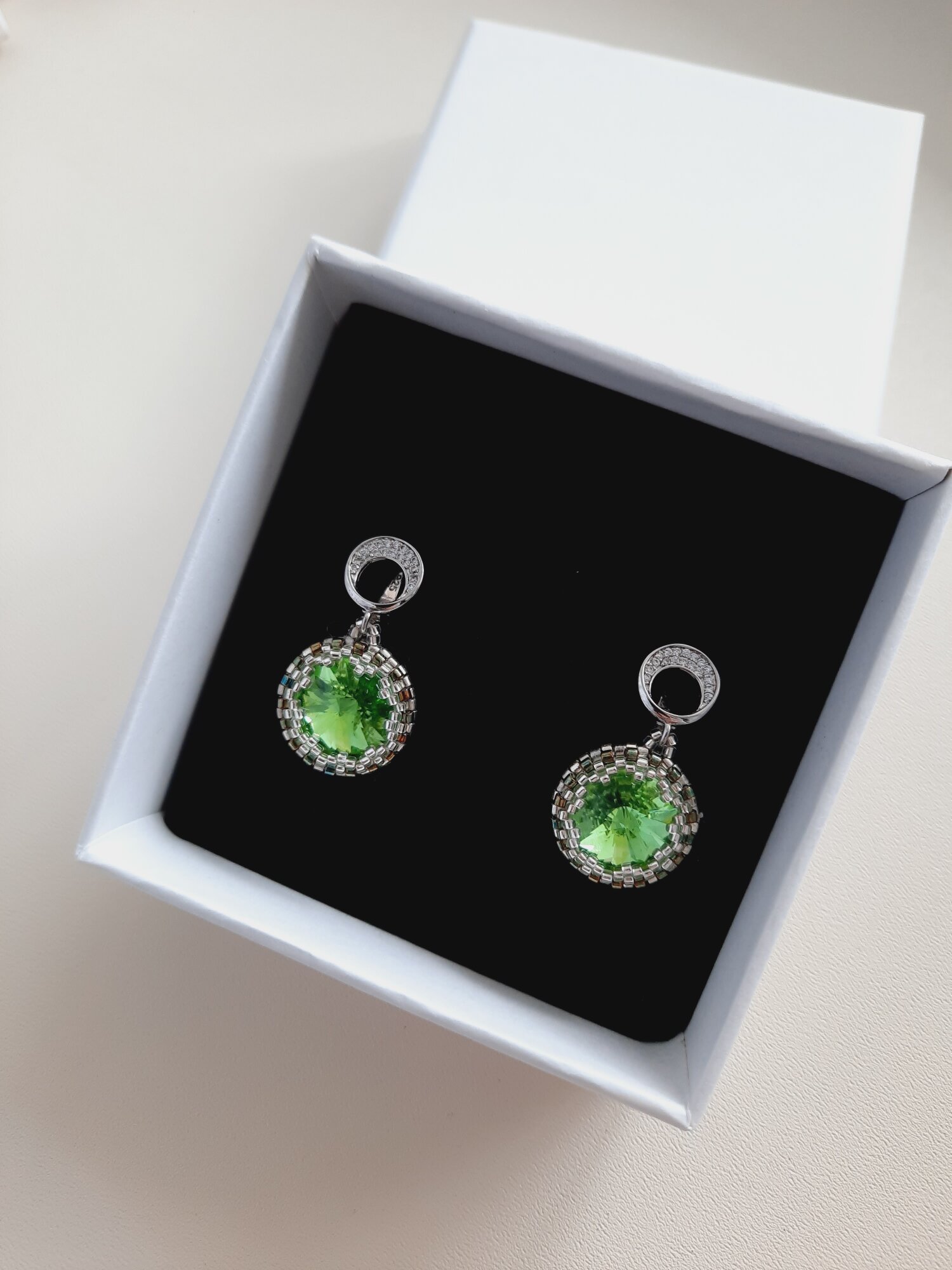 Серьги с подвесками, Swarovski Zirconia