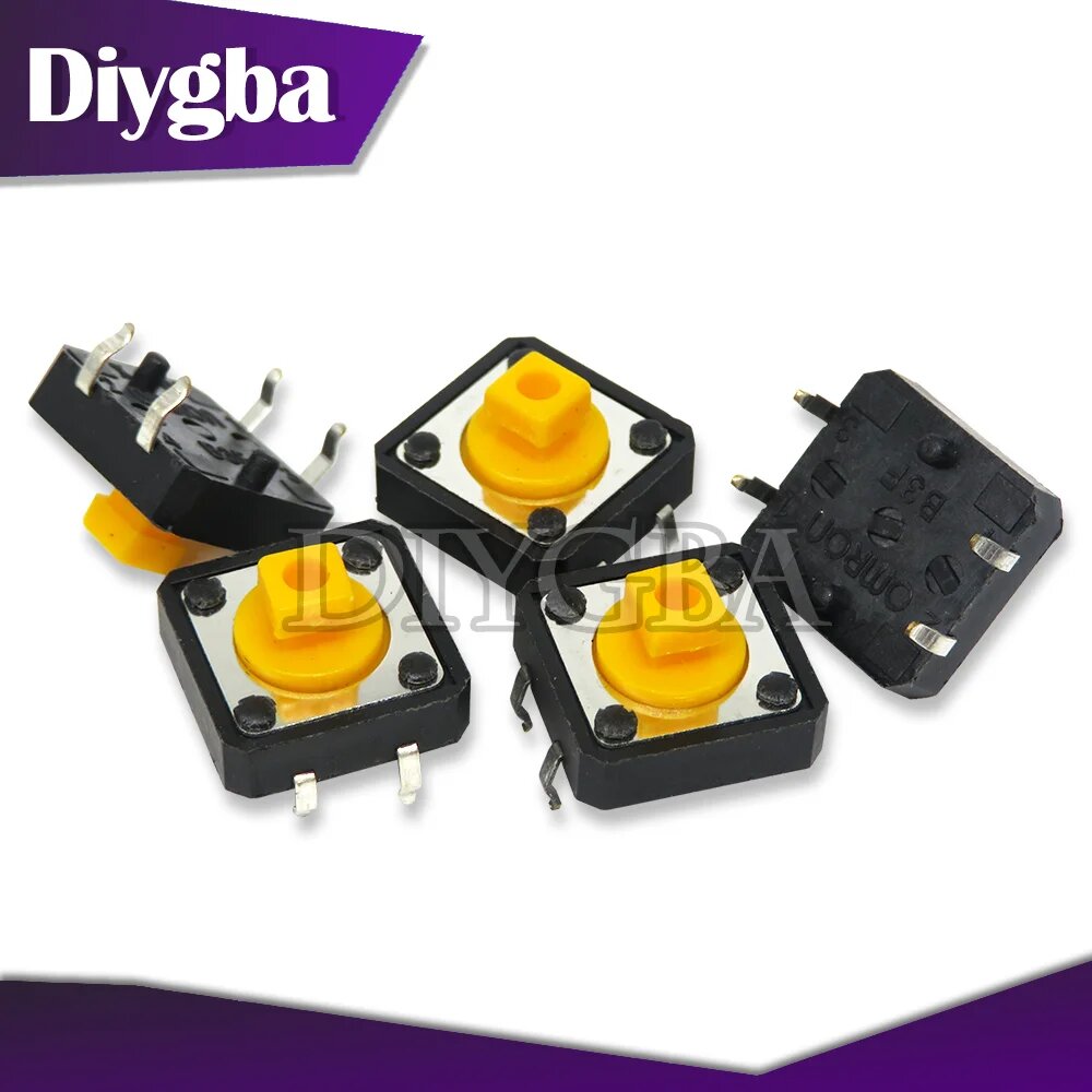 Тактильные переключатели DIYGBA желтые 20 шт