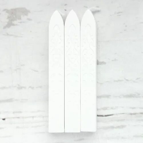 Сургуч с фитилем (3шт) белый цвет. Палочка сургучная для печати, воск для рукоделия