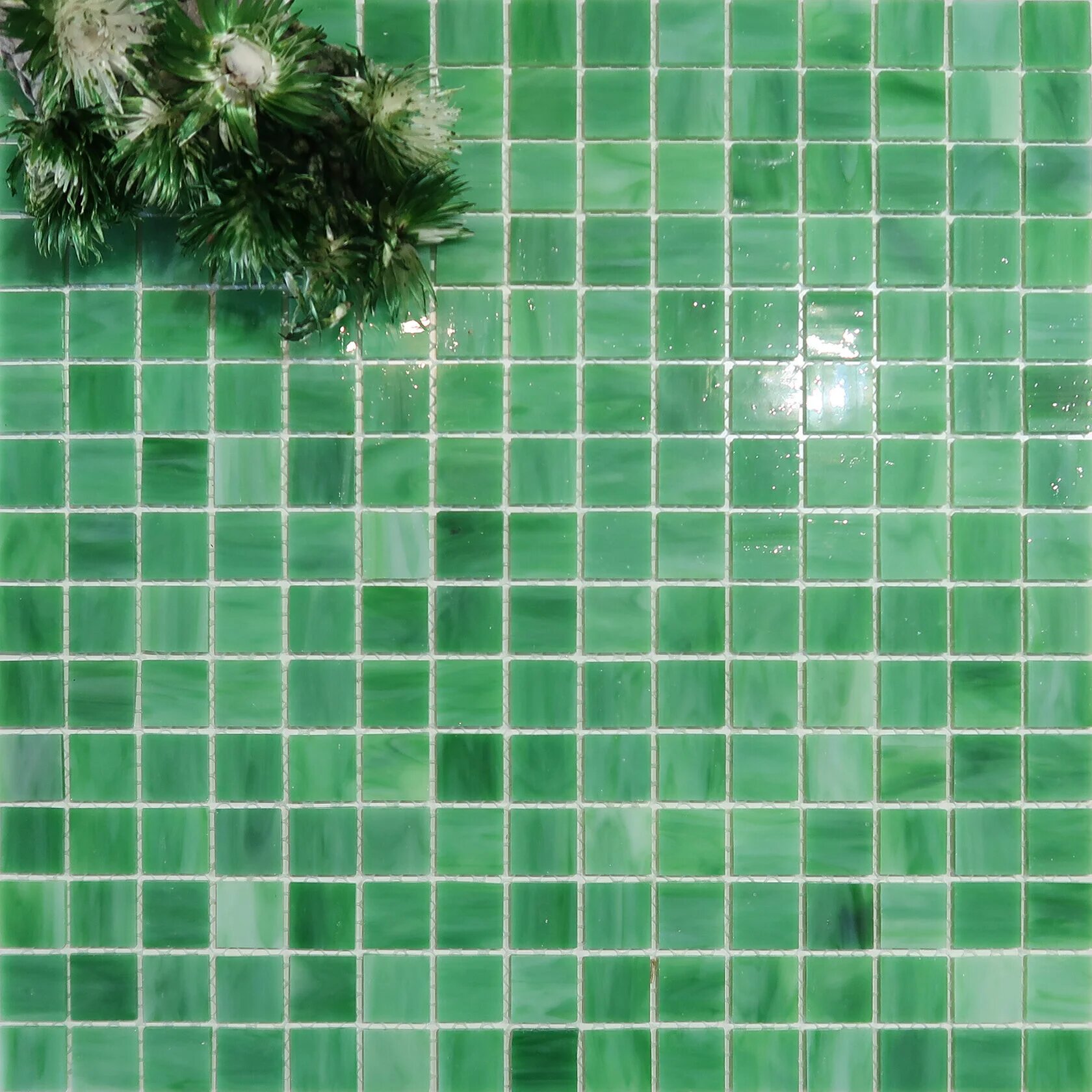 1574 Мозаика из витражного стекла для ванной комнаты, фартука на кухню, хамама, мозаичных панно, рукоделия - 1шт