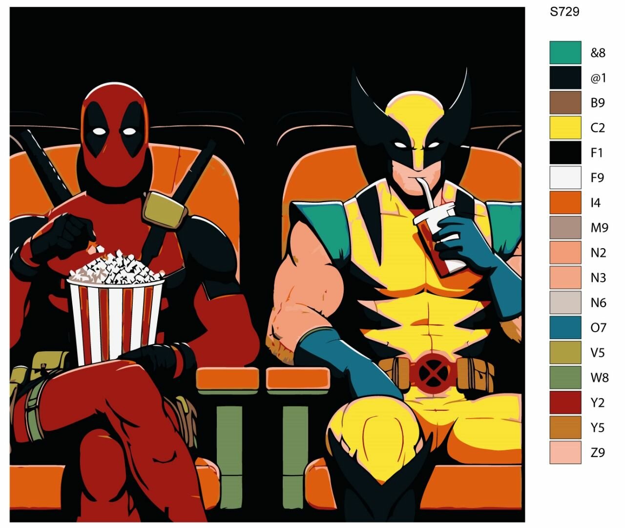 Картина по номерам BRUSHES-PAINTS "Дэдпул" S-729 40x40 см