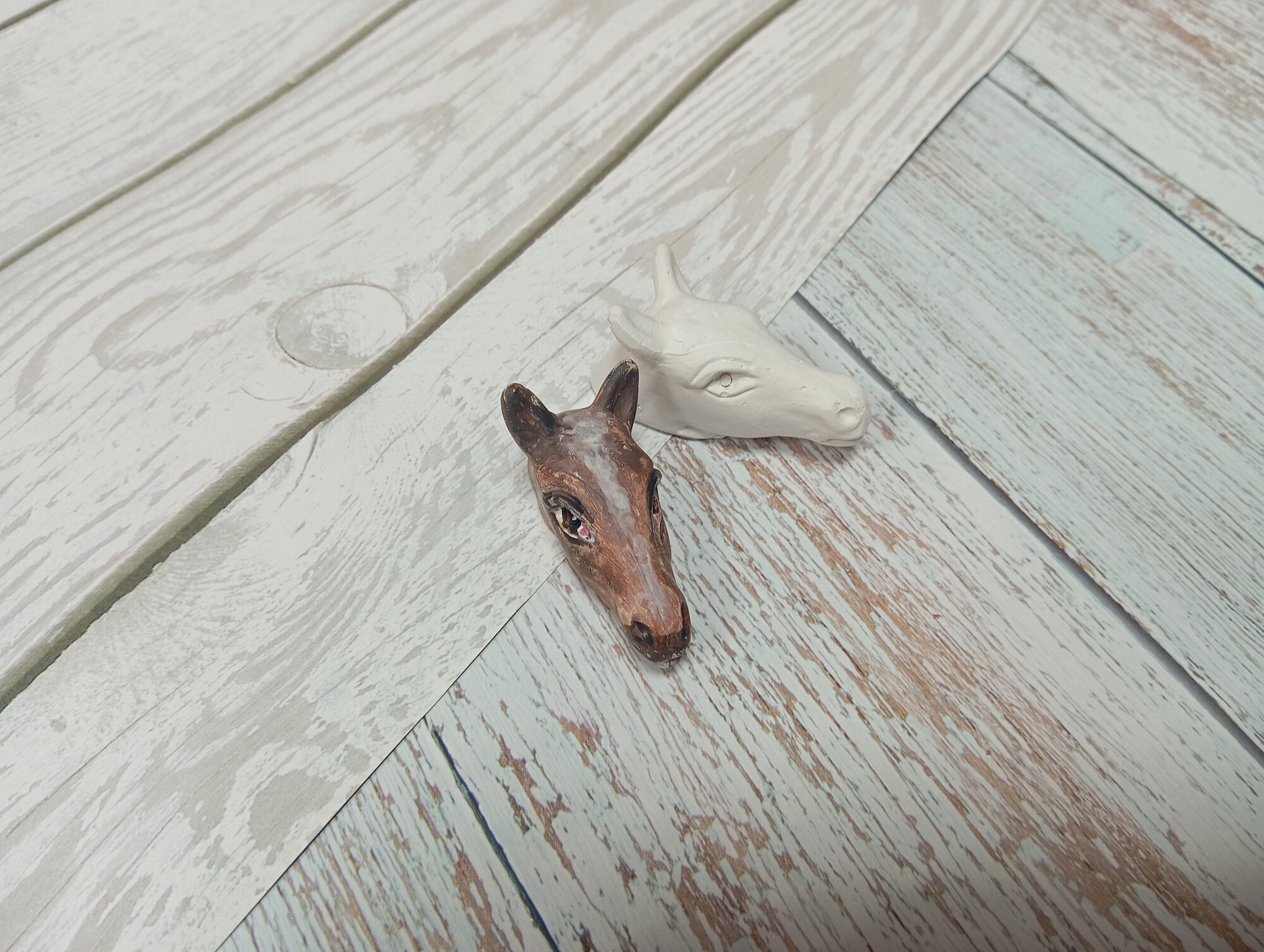 Лицо (рожа) из гипса для ватных игрушек 'Лошадь' 1 шт. Лошадка.