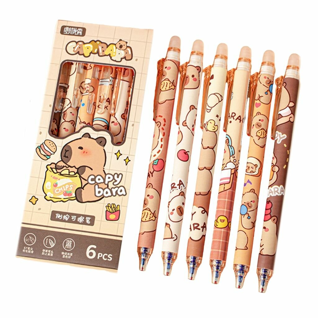 (1 коробка из 6) Guinea Pig Erasable Pen Blue Erasable (Night)