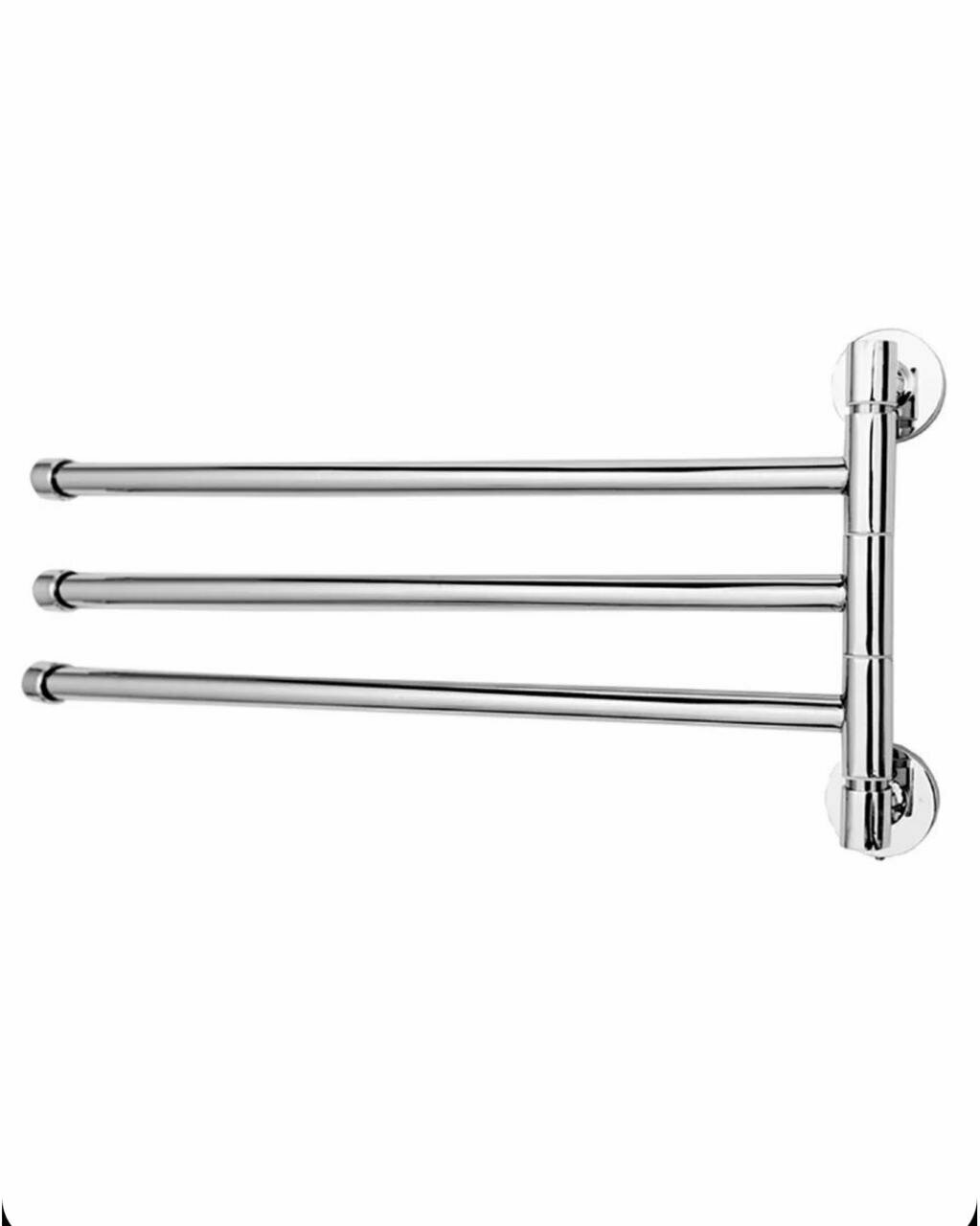 Держатель для полотенец тройной хром, поворотный, крепления в комплекте, Fable
