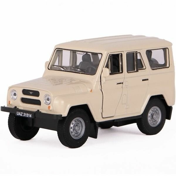 Машинка Welly металлическая модель автомобиля УАЗ-31514, масштаб 1/38, UAZ, Бежевая.42380
