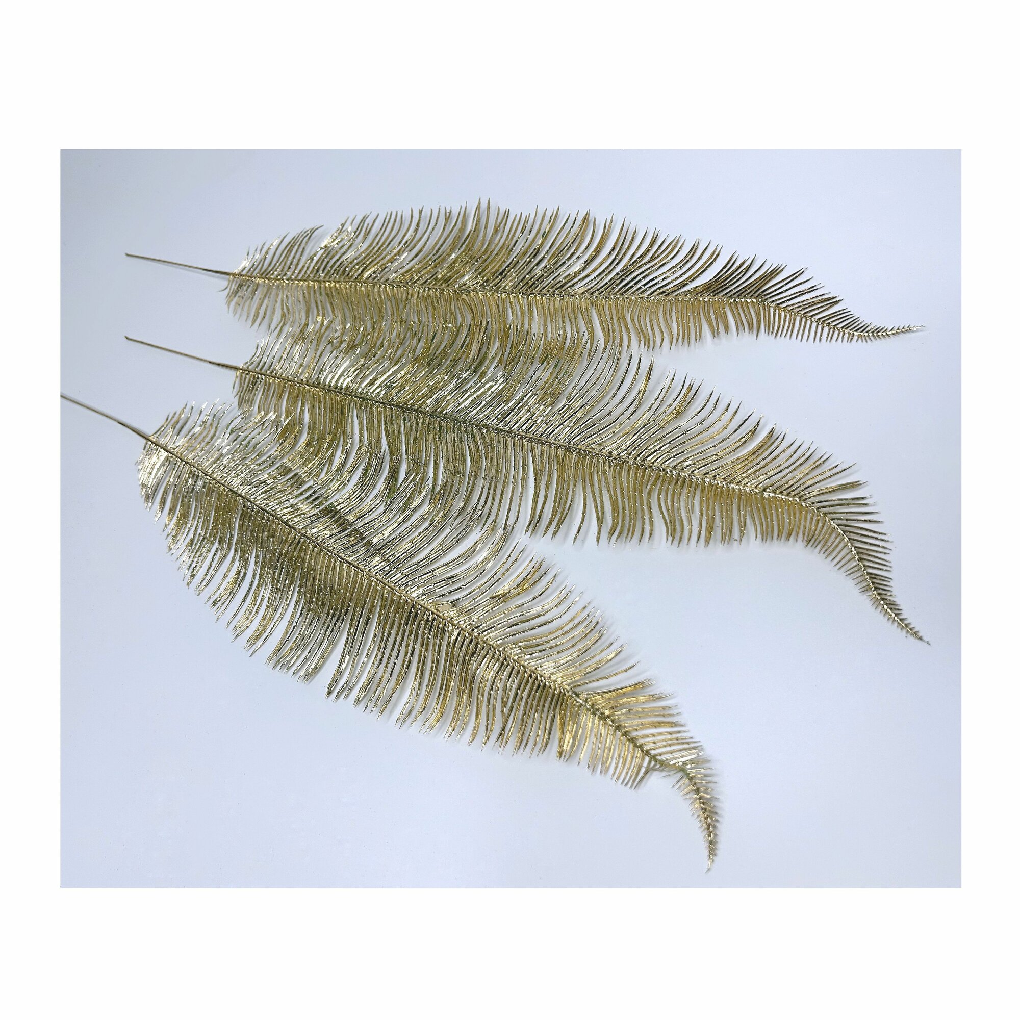 Перья новогодние, золотистые, пластик, блестящие, фабричное производство, 20 шт