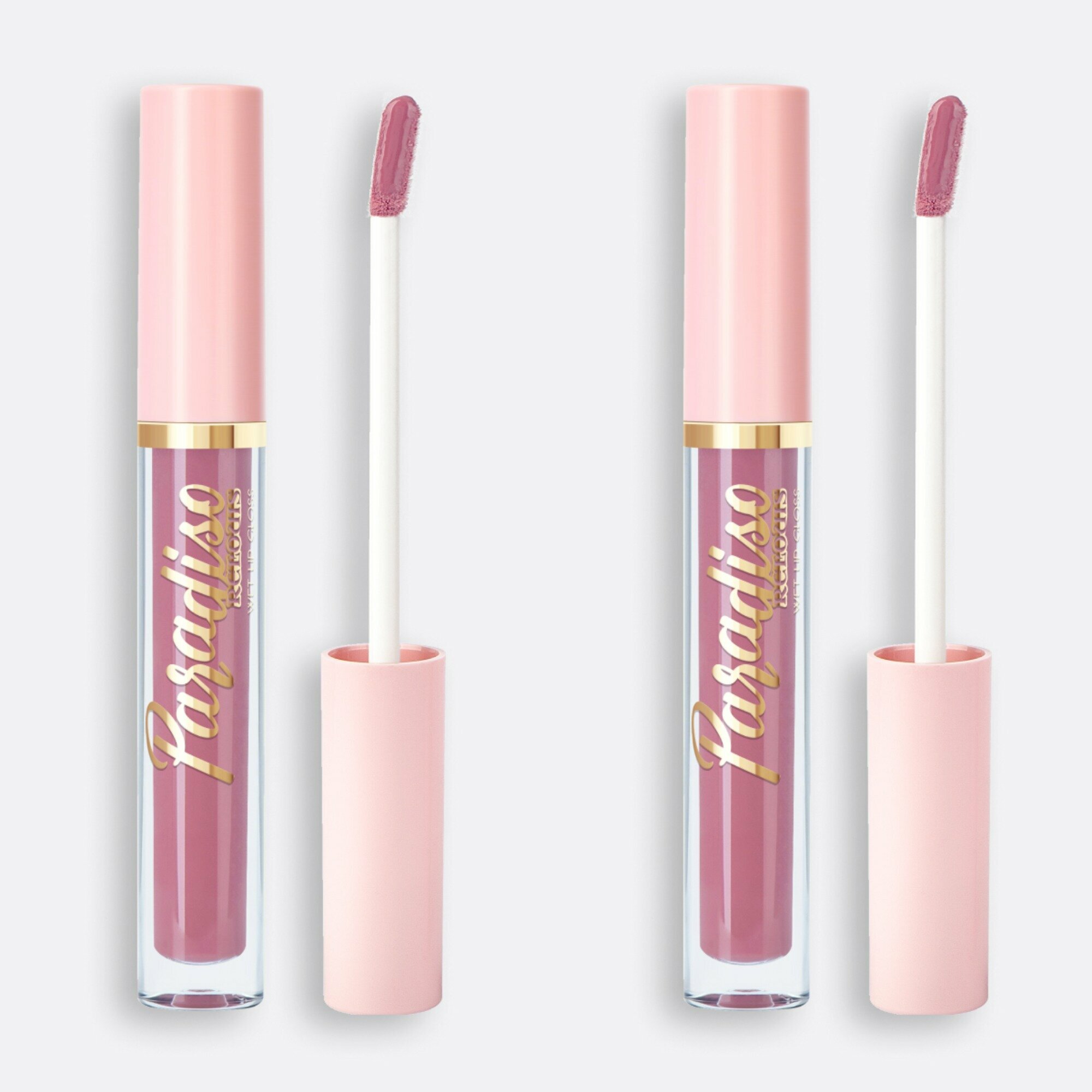 Блеск для губ Relouis, Paradiso, Ухаживающий, влажный финиш, тон 10 Deep Pink, 5 мл, 2 шт