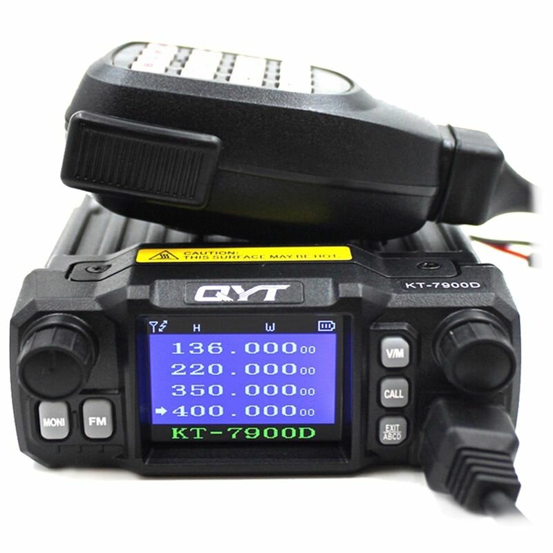 QYT Мини-мобильная радиостанция QYT KT-7900D, 25 Вт, четыре диапазона, 144/220/350/440 МГц, УФ-трансивер KT7900D или с блоком питания