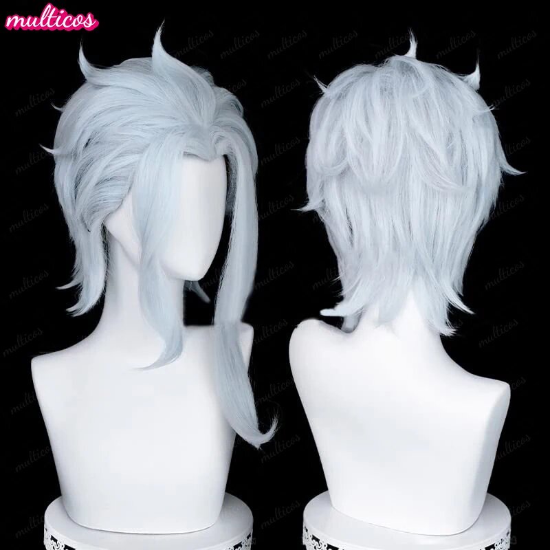 Genshin Impact Парик для косплея Белый, Il Dottore Wig