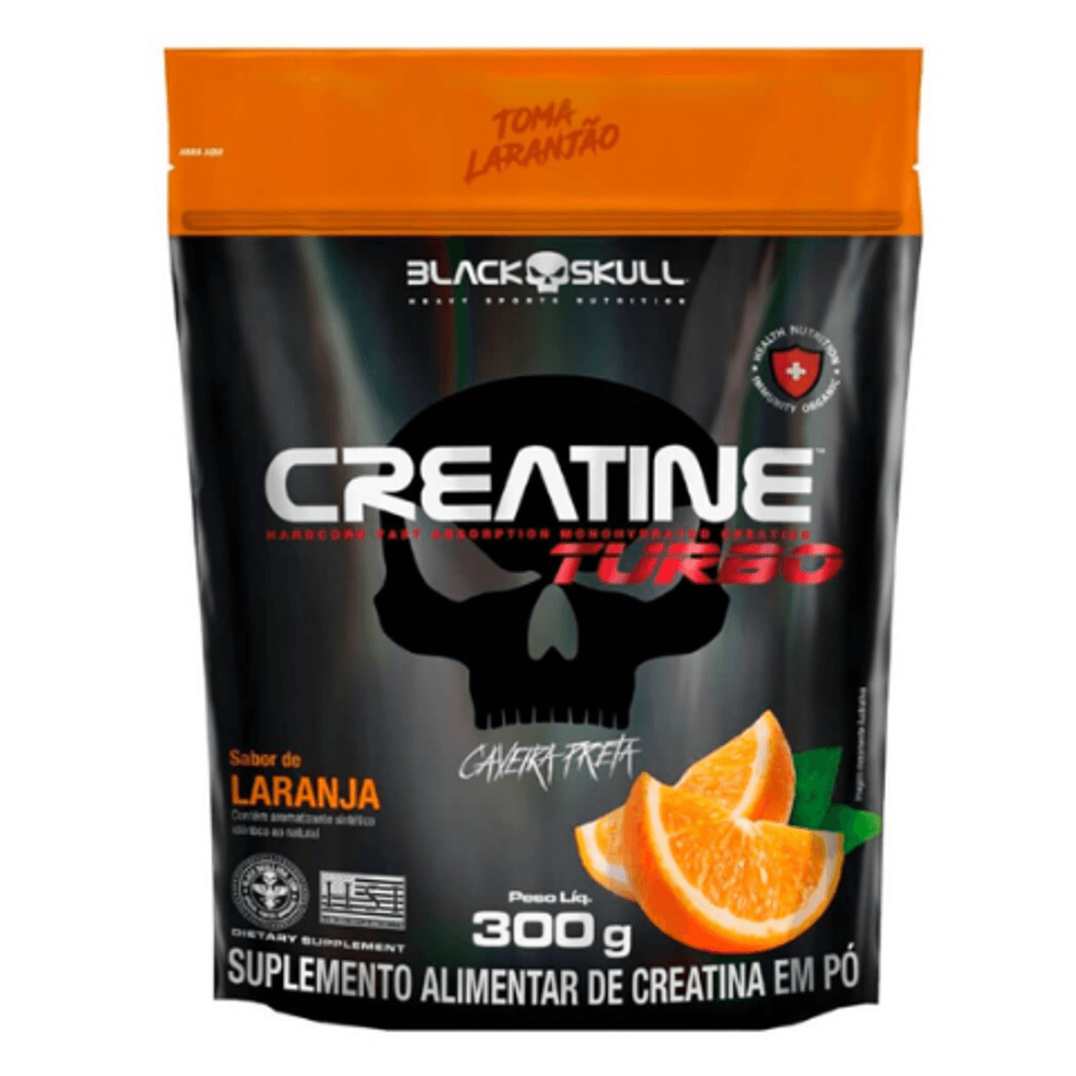 Black Skull, Refil Creatine Turbo, Креатин, 300 г (Апельсин)